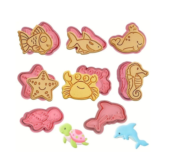Shop Under the Sea Cookie Cutter & Stampers Set of 8: Fish Turtle Crab ...
