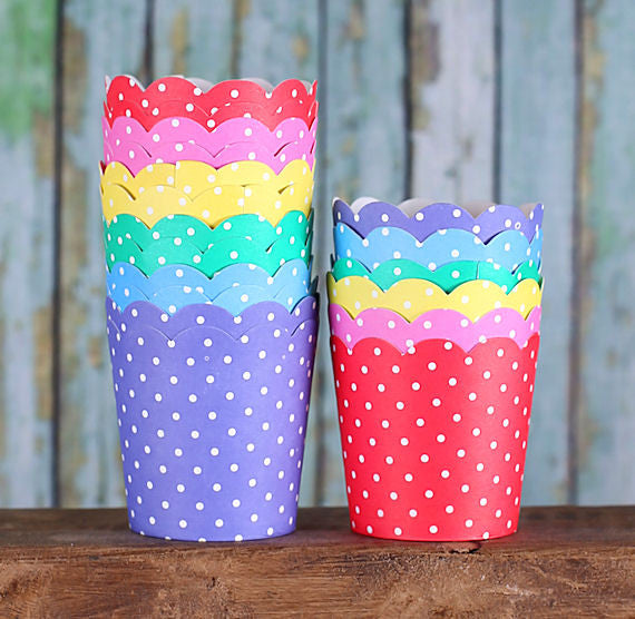 Shop Mini Rainbow Baking Cups w/ Dots, Rainbow Candy Cups 24 CT ...