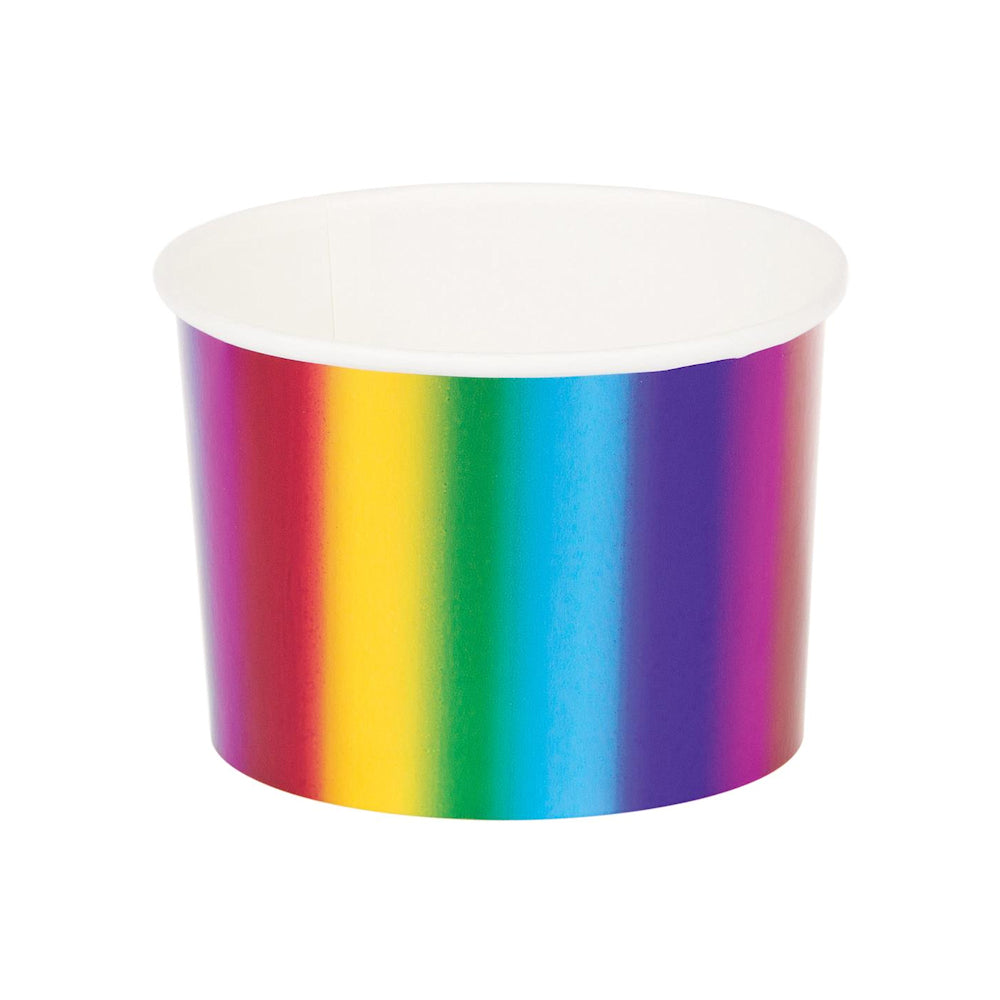 Shop Foil Rainbow Ice Cream Cups: 9oz Rainbow Ice Cream Bowls 12CT ...
